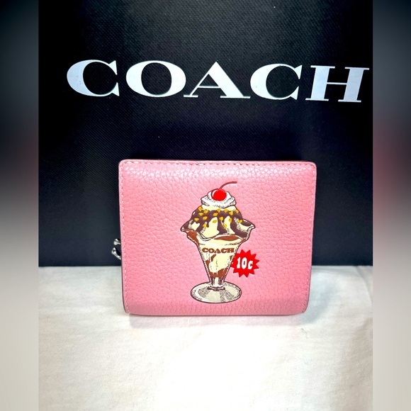Coach | Bags | Coach Snap Wallet With Sundae Graphic Color Cherry ...